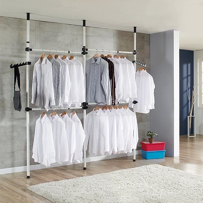 Porte-vêtements Étagères murales Chambre à vêtements Armoire Dressing ...