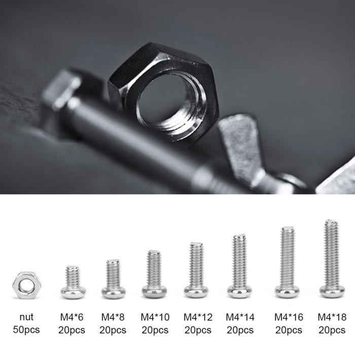 YOSOO Vis cruciforme Ensemble de vis et écrous croisés, vis en acier inoxydable, ensemble de vis ...