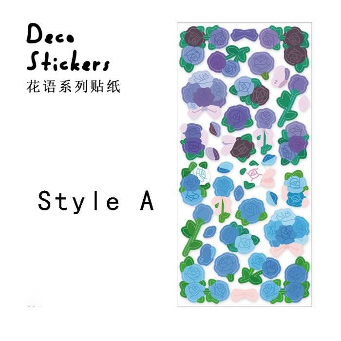 GOMMETTE,A--autocollant en feuille simple, 8 motifs, 1 pièce, Style ...