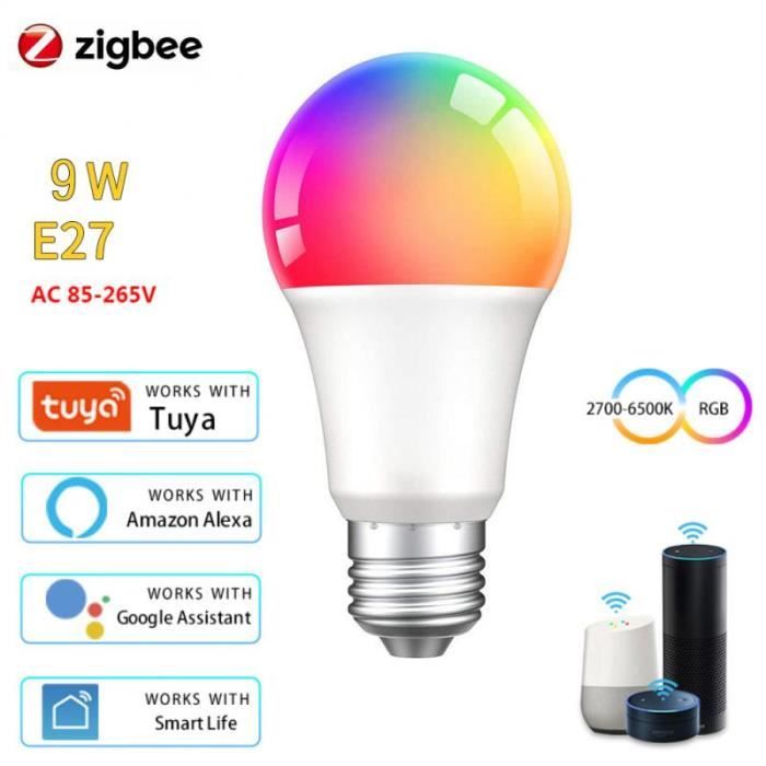 AMPOULE LED,9W-Oui-RGB CCT--Ampoule connectée Tuya Zigbee 9-12-15-18W, sans fil, avec ...