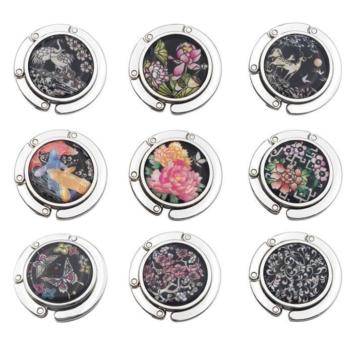 4 -Porte sac à main rond et pliable pour femmes, crochet mural, 1 pièce ...