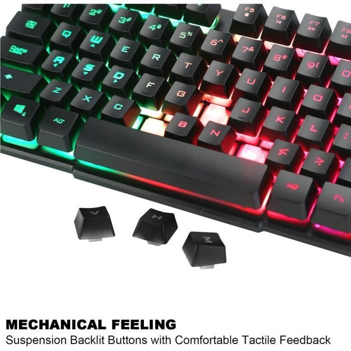Clavier De Gaming Et Souris, Led Rétro-Éclairage Arc En Ciel ...