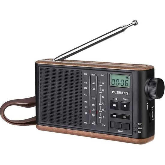 Radio o Analogique, Support TF Carte, Rechargeable Batterie, 3.5mm Pr ...