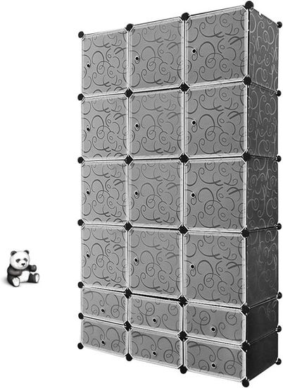 Armoire Penderie 18 Cube Portable Étagère De Rangement Garde-Robe De Rangement Pour Vêtements ...