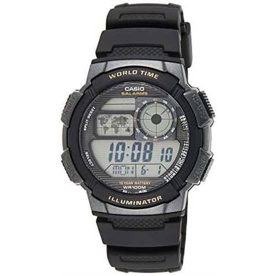 Montre - CASIO - AE-1000W-1AVEF - Homme Résine Digital - Sportif - Noir Noir, Sport - Achat ...