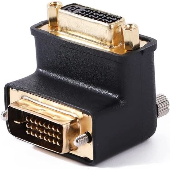Adaptateur DVI-I femelle vers DVI-D mâle à angle droit DVI connecteur ...