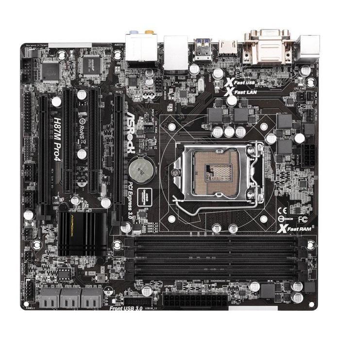 Carte mère ASRock H87M Pro4 Intel H87 LGA 1150 4xDDR3 32GB Micro ATX ...