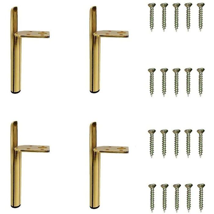 4 Pcs Pied de Meuble Moderne en Fer Pieds de Canap de Rechange avec Vis pour Table Lit Armoire ...