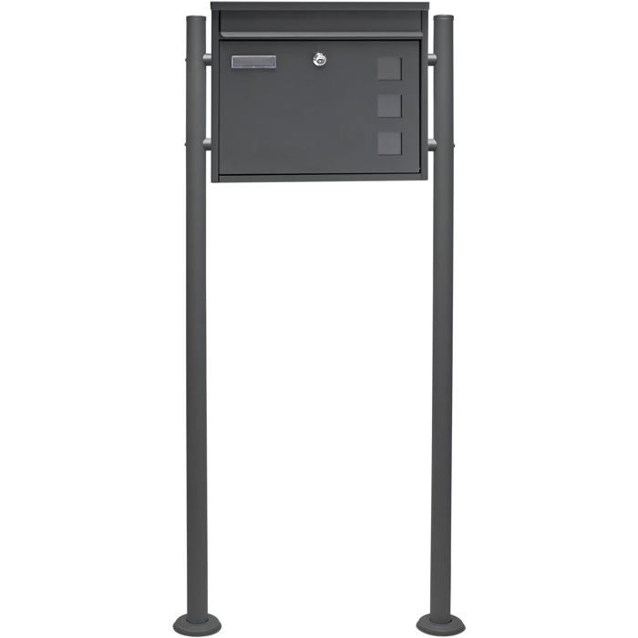 Wiltec Kit Boîte aux Lettres V12 avec Pied de Support, Verrouillable ...