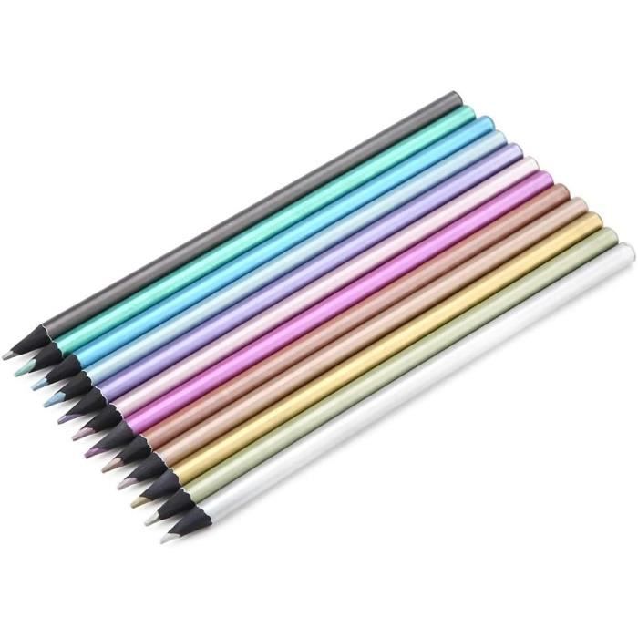 Crayons À Dessin Ensemble Crayon À Colorier Métallique Bois Crayons À ...