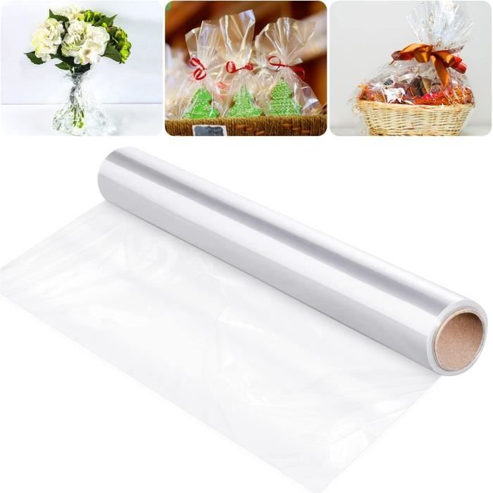 Papier Transparent Emballage, 80Cm X 30M Papier Cadeau Transparent ...