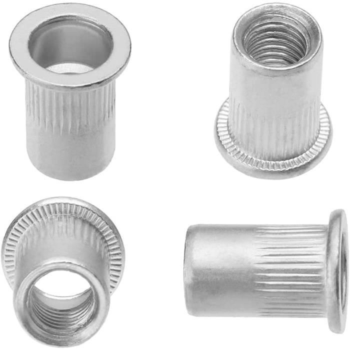 145 pièces M3 M4 M5 M6 M8 M10 M12 écrous à Rivets en Aluminium écrous ...
