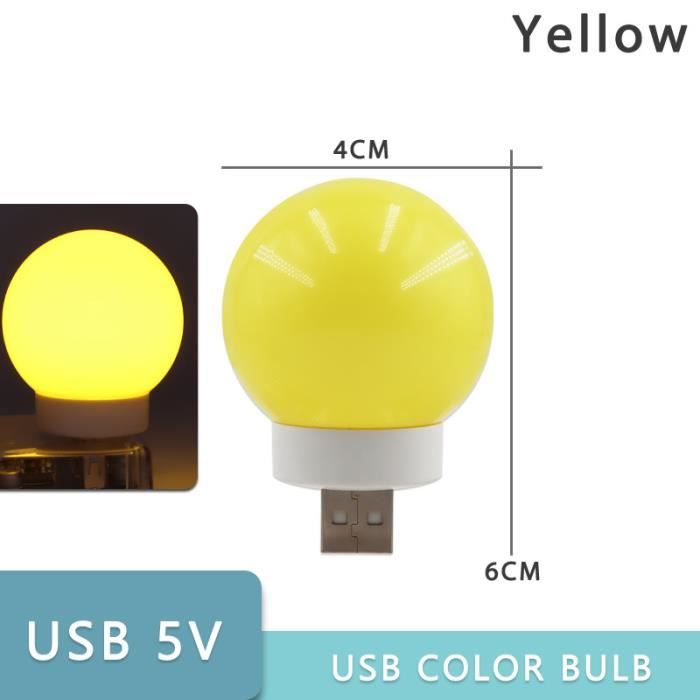 Lampe a poser,Lampe LED ronde avec prise USB, petite ampoule de 9 ...