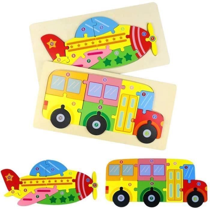 HUIXI- Puzzles EnfantEnfant Puzzle en Bois Jeux Educatif Bb Transport ...