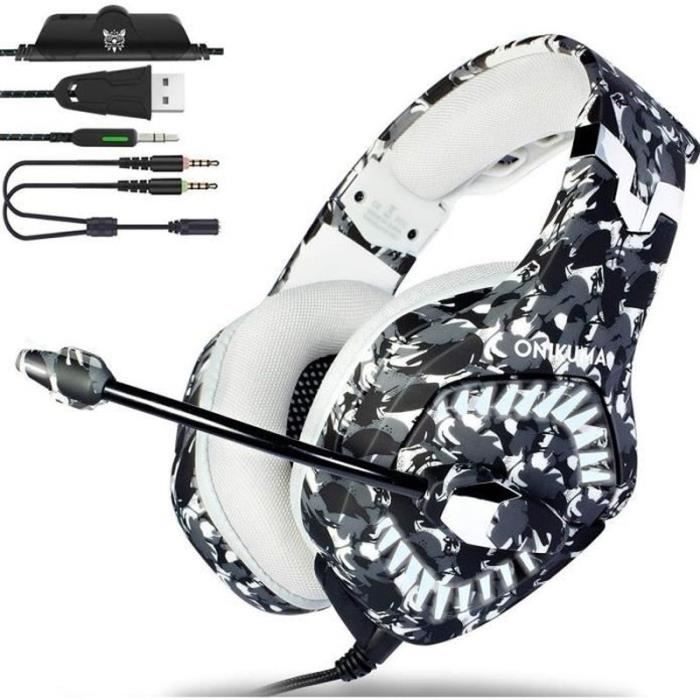 ONIKUMA K1-Pro Casque de jeu pour PS4 Xbox One PC Stéréo Gaming Casque ...