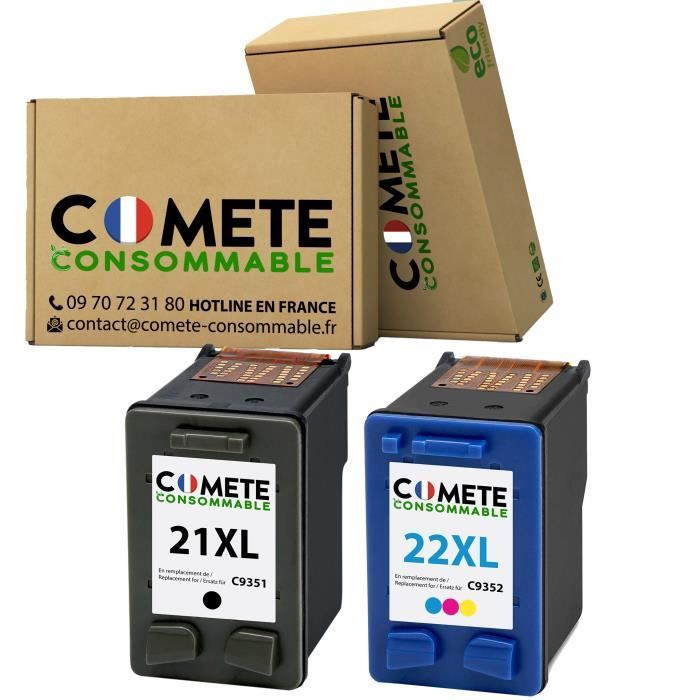 21XL 22XL - 2 Cartouches d'encre compatible HP 21 22 XL pour HP DeskJet ...