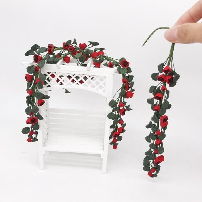 Hililand mini ficelle de Rose 1:12 Mini Dollhouse Garden Scene Rose ...