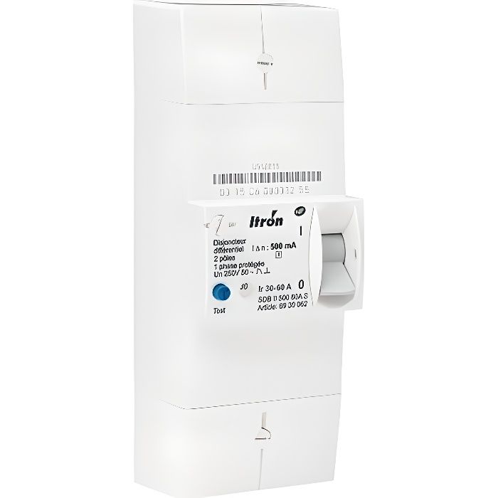 Itron 400020 - Disjoncteur de branchement EDF 2P 60A - diff 500 mA ...