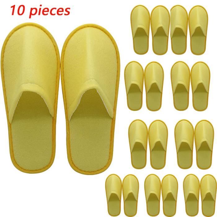 Pantoufles d'hôtel jetables - ANNEFLY - Lot de 10 paires - Jaune ... Pantoufles d'hôtel jetables - ANNEFLY - Lot de 10 paires - Jaune ...