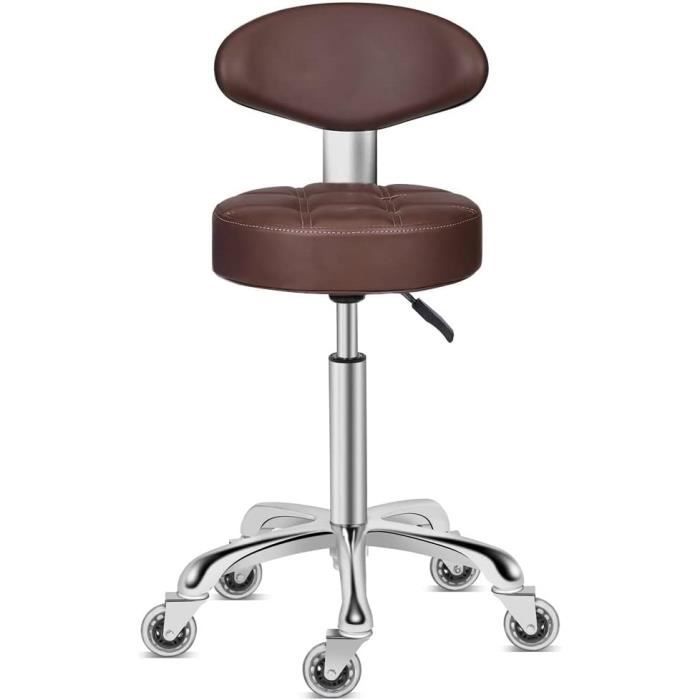 Tabouret Roulant Avec Roulettes Doubles Roues, Dossier Rembourré ...