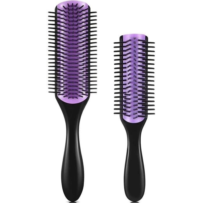 2 Pièces Brosse à cheveux D4 9-Row D3 5-Row,Brosse Cheveux BoucléS ...