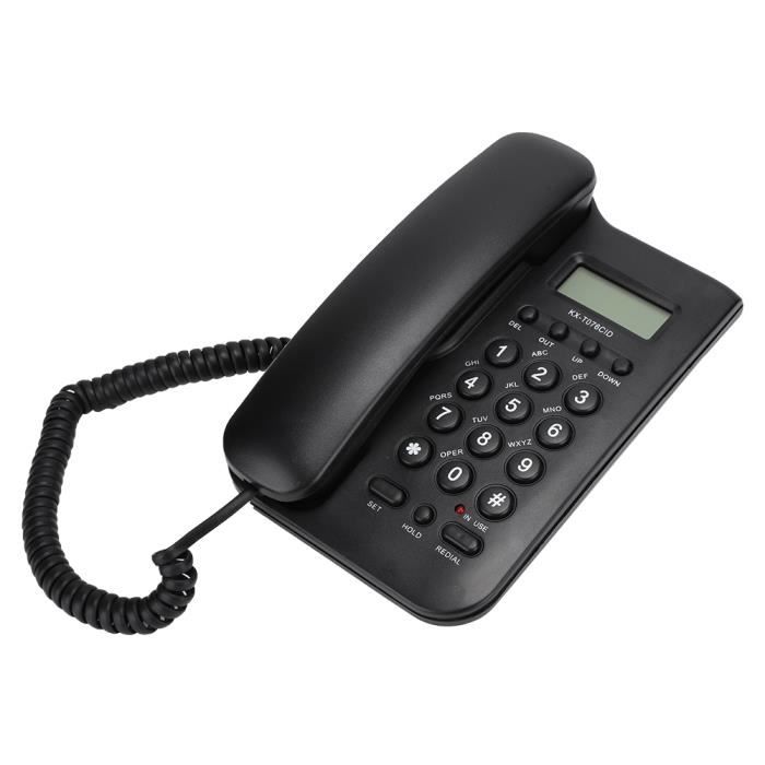 TMISHION Téléphone filaire de bureau à domicile KX T076 (ligne téléphonique britannique avec ...