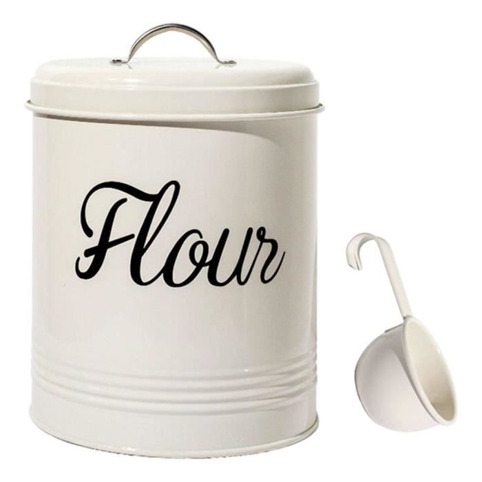 Pot de stockage de farine alimentaire en métal rustique 5L - Cdiscount ...