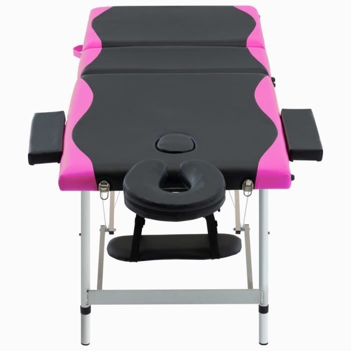 Abil Table De Massage Pliable 3 Zones Aluminium Noir Et Rose Excellent