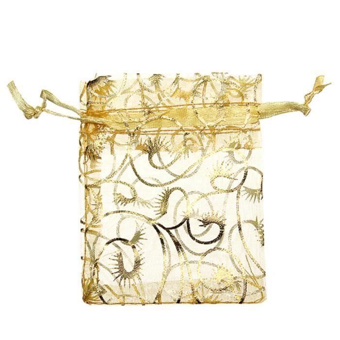 100 mixtes pochette cadeau cil sac sachet organza mariage bijoux ...