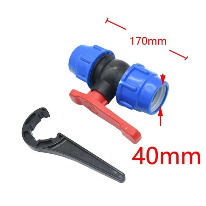 40 x B -Robinet à bille en plastique, tuyau d'eau 32-40-50mm 1 "1.2" 1. ...