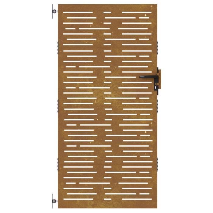 Zerodis Portail De Jardin 85x175 Cm Acier Corten Conception De Carré