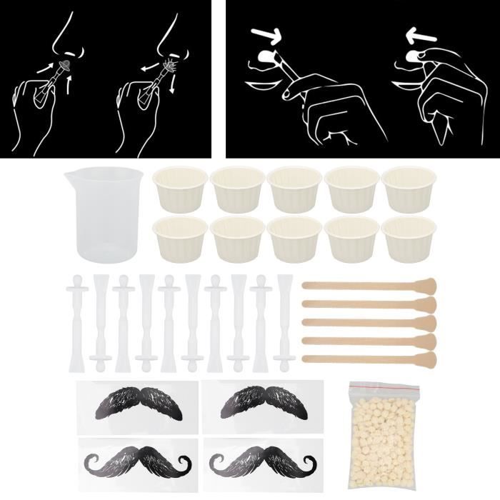 CHN Kit de cire pour le nez Kit de Cire de Nez, épilateur de Nez ...