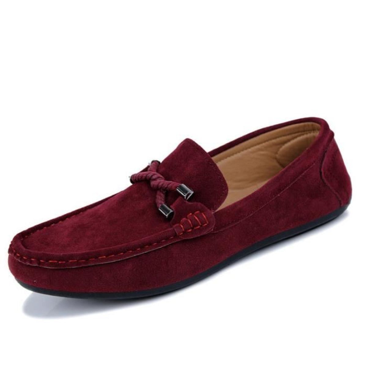 Chaussure Mocassins homme - Suede chaussures homme Rouge - Cdiscount ...
