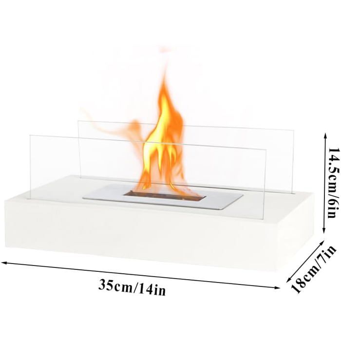 Chemine table rectangulaire 35cm - Biothanol portable ...