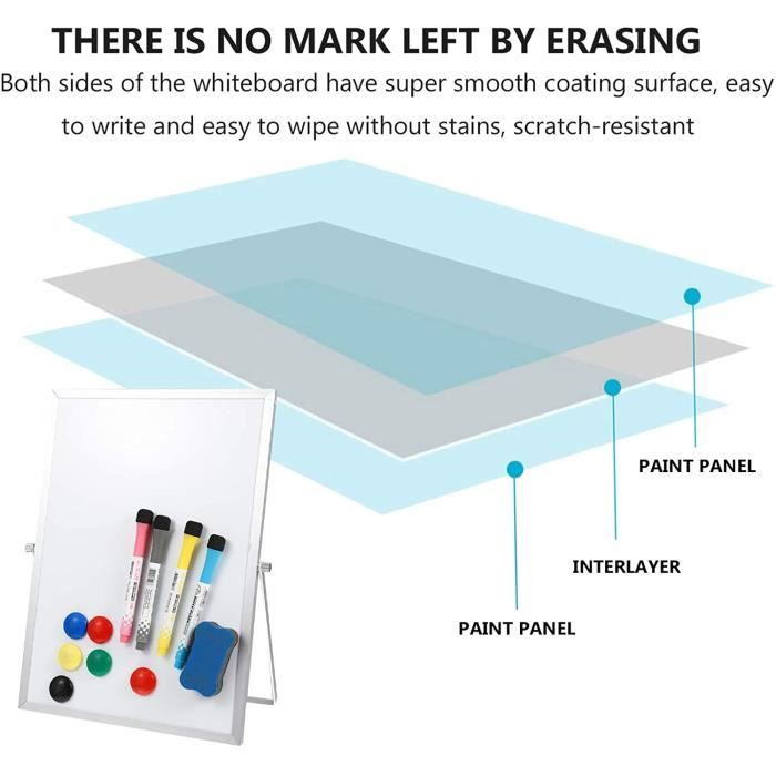 PRETYZOOM 1 Ensemble Magnétique Effaçable à Sec Tableau Blanc Pliable ...