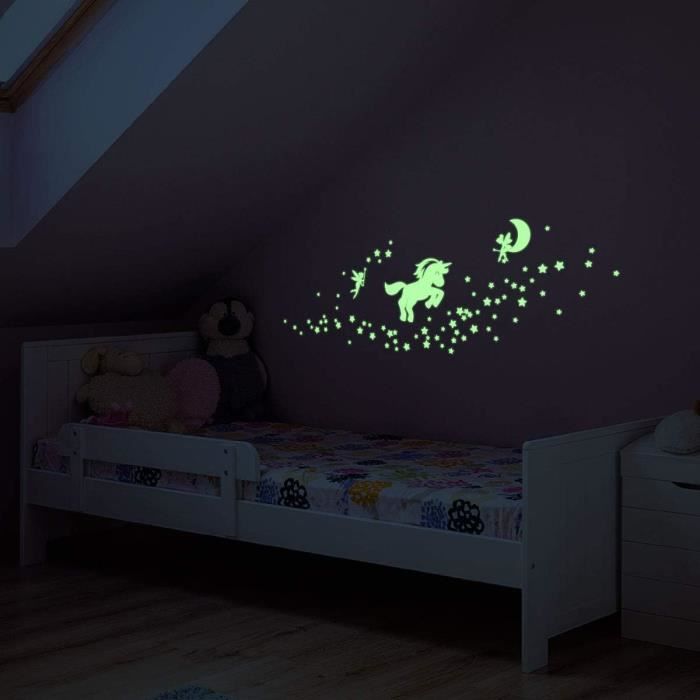 Sticker Phosphorescent Licorne - Autocollant Fluorescent Et Lumineux ...