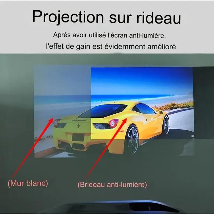 Écran de projecteur 60-133 pouces métal gris Anti-lumière 16:9 bordure ...
