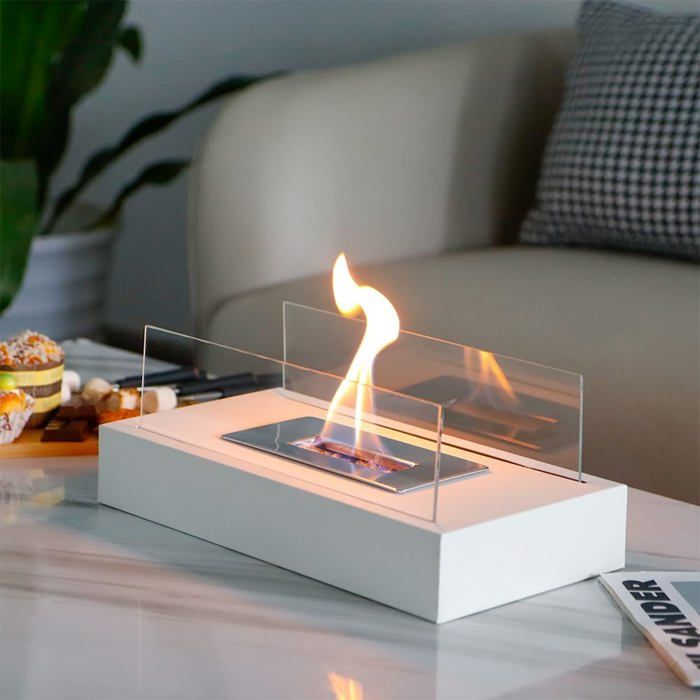 Chemine table rectangulaire 35cm - Biothanol portable ...