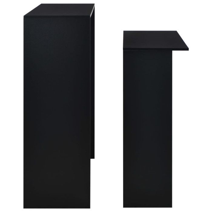 VidaXL Table de bar avec 2 dessus de table Noir 130 x 40 x 120 cm ...