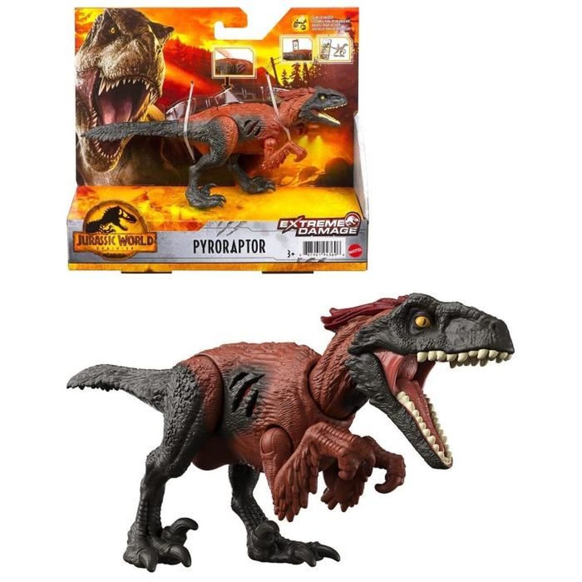 JURASSIC WORLD DOMINION DOMAGE EXTREME DINOSAURE PYRORAPTOR GWN18 ...