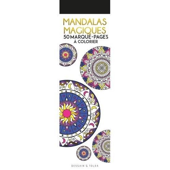 Marque-pages à colorier - Mandalas magiques - 50 pièces - Blanc - Pour ...