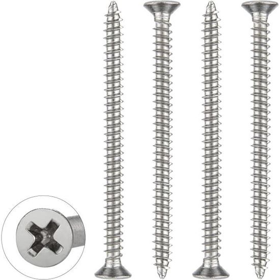 50 Pcs Vis Autotaraudeuses M3 X 40Mm En Acier Inoxydable 304 D'Assortiment, Kit De Vis À Bois À ...