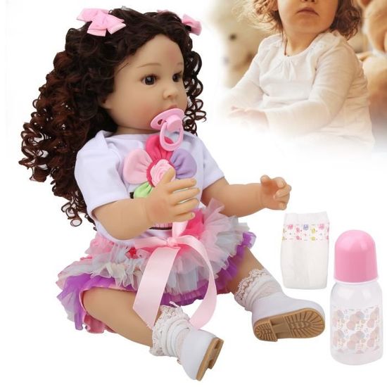 Poupée bébé - SALUTUYA - Poupée bébé fille - 55 cm - Doux et réaliste - Flexible et baignée ...
