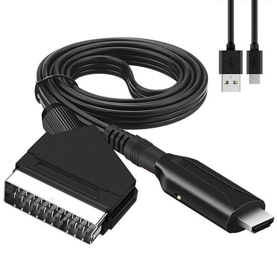 Pariszhuo Convertisseur Péritel Vers Hdmi, Cable Peritel Hdmi ...