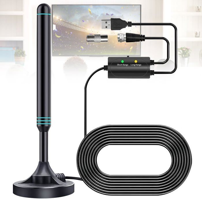 Antenne DVBT2 Rewave DVB-T/DVB-T2 avec amplificateur 5 m de câble ...