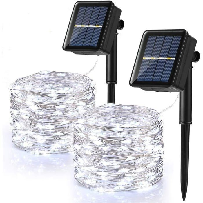 [Pack of 2] Solar String Lights,120 LED Solar String Lights,Waterproof ...