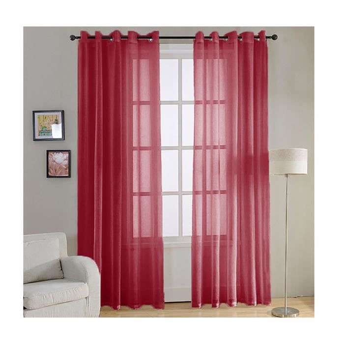 2 Rideau translucide pour windows Grenat 150x260 cm - Acomoda Textil ...
