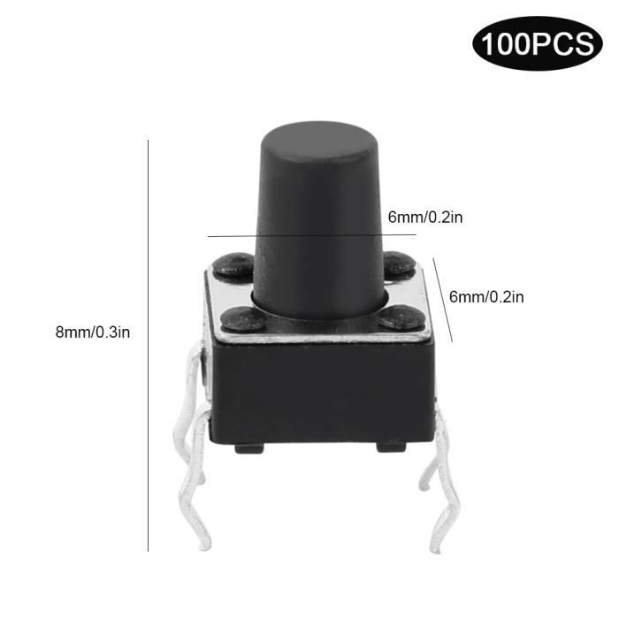 Interrupteur tactile Auto Reset Tactile Microswitch, Easy to Store and Carry Tactile Push Button ...
