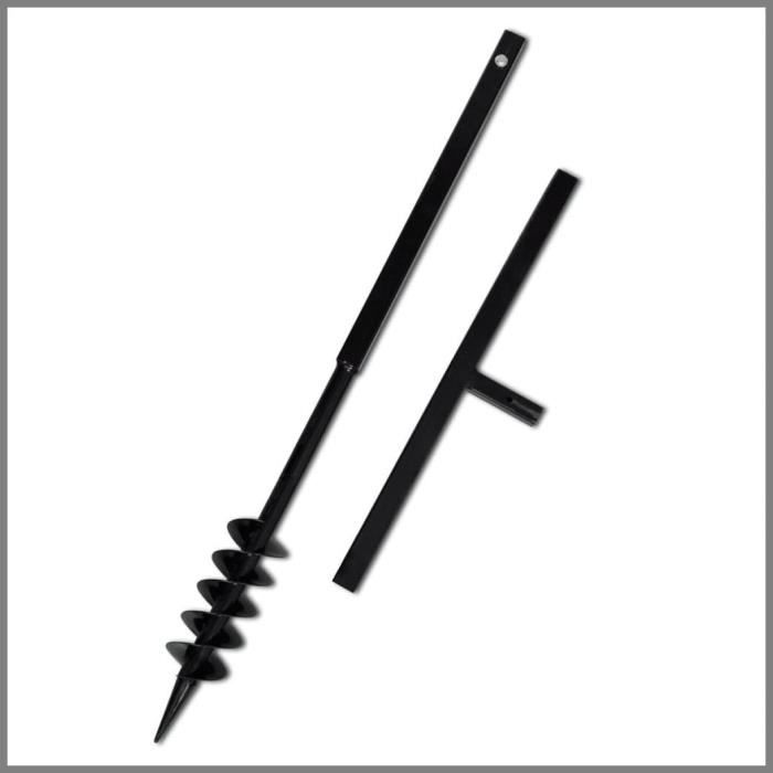 Tarière de sol avec mèche 80 mm Acier Noir - ATYHAO - OLL 10697 ...