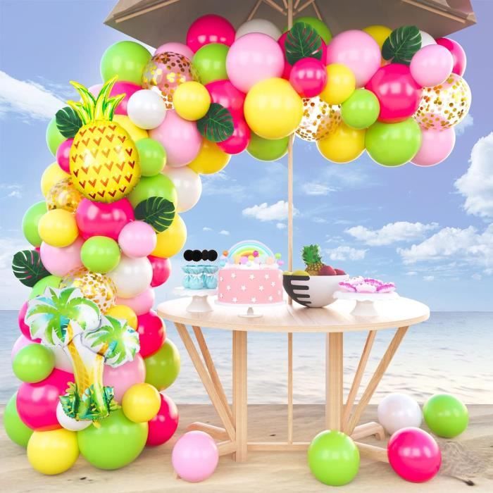 Decoration Anniversaire Tropical, Hawaii Kit Arche De Ballon, Hawaiian ...